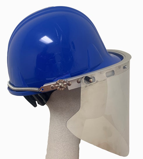 Aluminized Heat Reflective Face Shield, Hard Hat, and Bracket